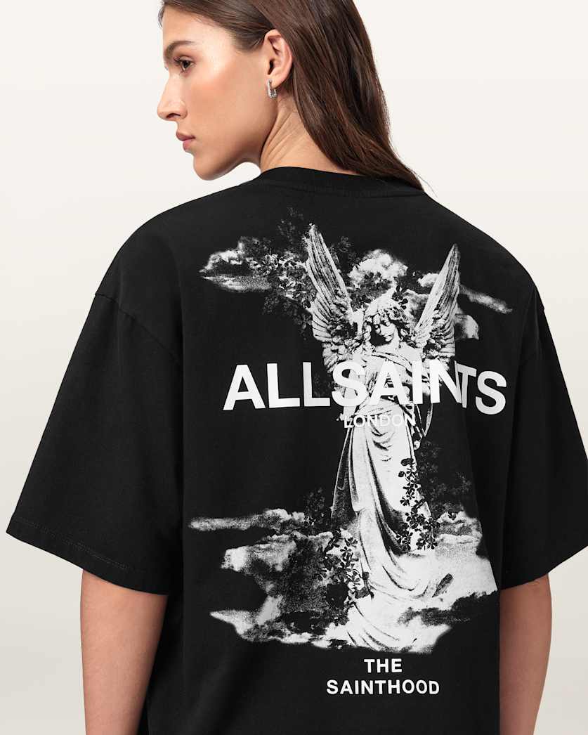 Guardian Amelie Oversized T-Shirt Black | ALLSAINTS US